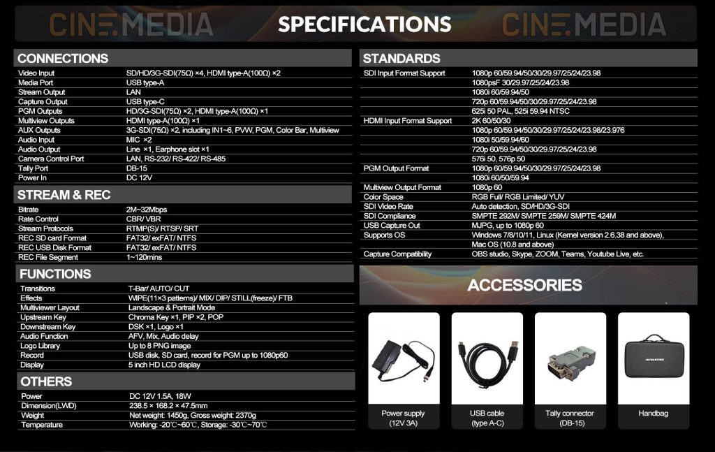 6CH All in one Video Mixer SHARK S6 – Cine Media Productions (PVT) LTD